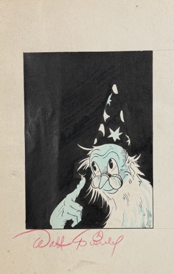 Walt Disney Animation Drawing Wizard Signed Walt Disney | Art, Antiques ...