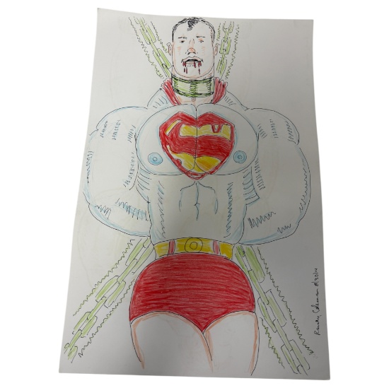VIntage Double-Sided Randy Coleman Colored Pencil & Pen Drawing of ...
