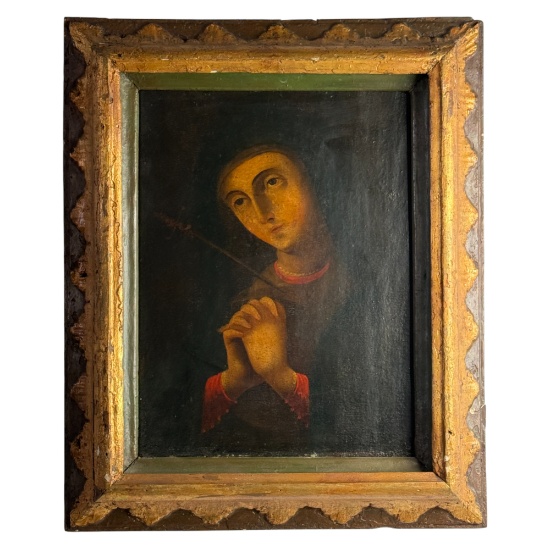 Antique Religious Icon Painting of Saint with Gilded Frame | Art ...