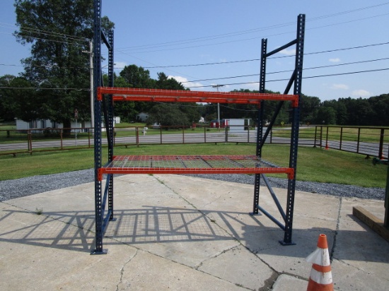 Pallet Racking Consists of 13 Blue Uprights, 48 Orange Rails, 48 Gray ...