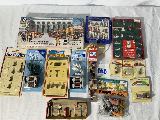 Misc new train accessories- RR crossing signs; HO scenics; Street ...