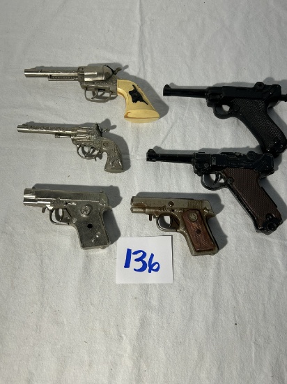 Vintage Cap Guns - 3mm Automatic Luger; 2 Champs - 1 side missing on 1 ...