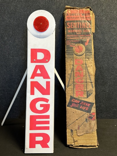 DANGER Sentinel Warning Sign w/ Original 1940s-50s Advertising Box ...