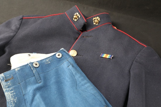 USMC Marine US Post-WW1 20s Droop Wing EGA Badged Dress Blue Tunic W ...
