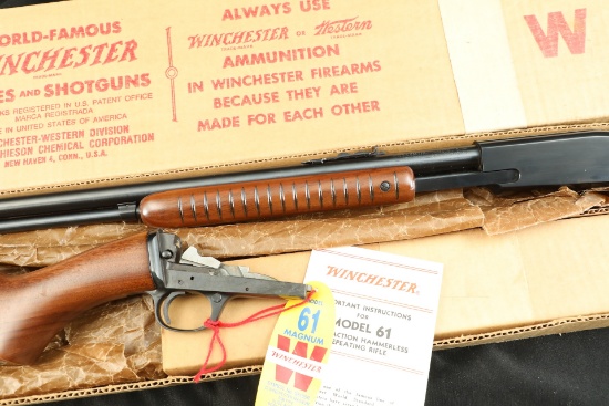 Winchester 1950s Model 61 .22 WMR 24” Pump Action Rifle & Box 1959 C&R ...