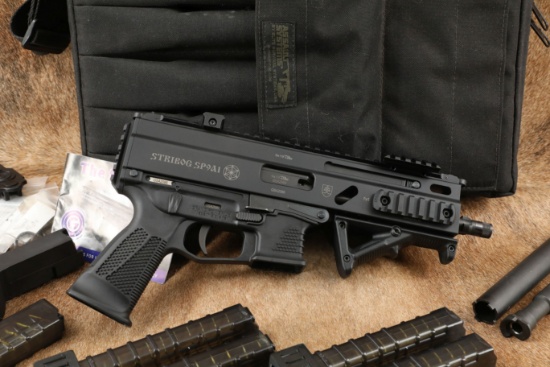 Grand Power Stribog SP9A1 6" 9mm PDW-Style Semi-Auto Pistol & Case ...