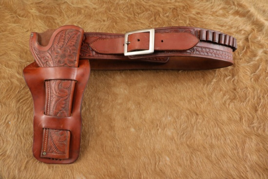 Vintage 1940s H.H. Heiser #710 Colt 7.5" SAA Tooled Leather Pistol ...