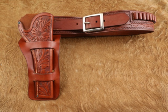 Vintage 1950s H.H. Heiser #710 Colt 7.5" SAA Tooled Leather Pistol ...