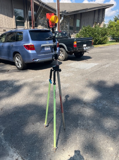 Surveying Tripod with Leica GPR121 Reflector Prism and Adjustable Legs ...