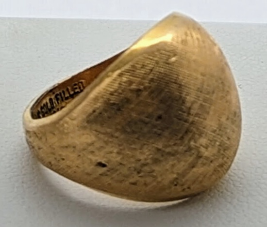 10k Gold Fill Large brushed vintage Pinky Ring | Online Auctions | Proxibid