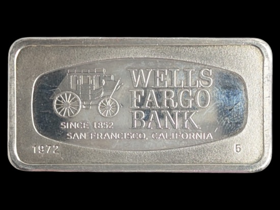 1000 Grain (2.08 oz) .925 Sterling Silver Bar - The Franklin Mint Wells ...