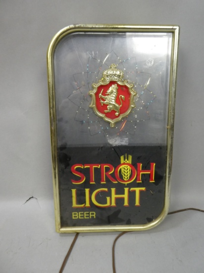Vintage Stroh Light Beer Illuminated Prestige Back Bar Sign | Art ...