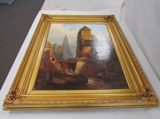 Old World oil painting with gold frame | Art, Antiques & Collectibles ...