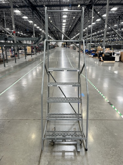 5 Step Rolling Safety Ladder | Heavy Construction Equipment Light ...