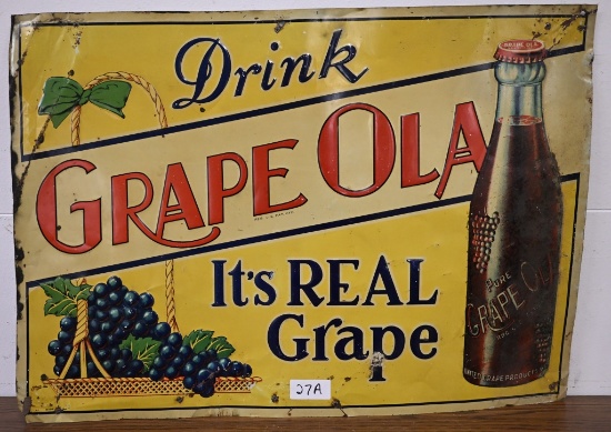 Drink Grape Ola metal sign 27 1/2"x 19 1/2" | Art, Antiques ...