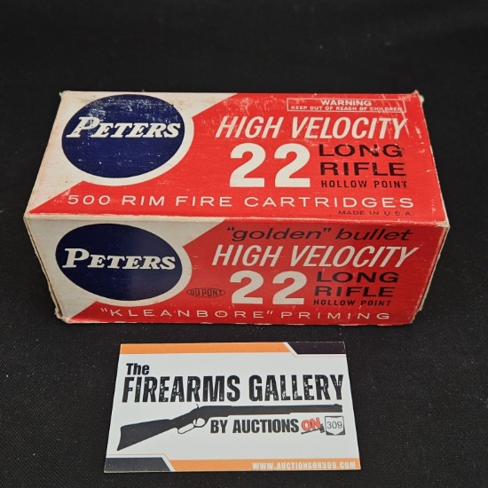 Vintage Peters 22LR HP "Golden Bullet" Ammo Box | Guns & Military ...