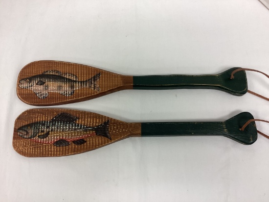 Two Decorative Fish Oars | Online Auctions | Proxibid