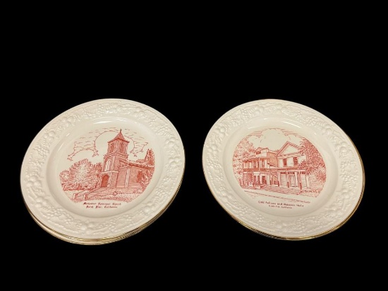 1970'S WORLDWIDE ART STUDIOS RED AND IVORY VINTAGE COLLECTOR PLATES ...