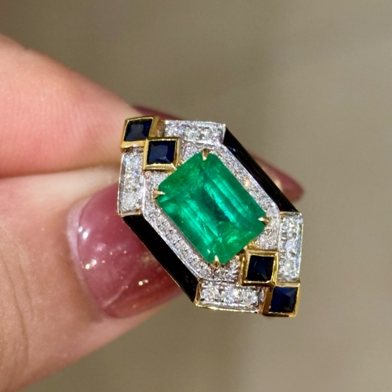 14k Gold 2.2 Ct Vivid Green Natural Emerald & Diamond Ring | Jewelry, Gemstones & Watches ...