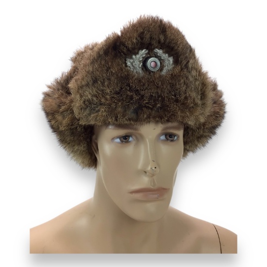 German WW2 Wehrmacht Heer Eastern Front Winter Fur Hat stamped 1943 ...