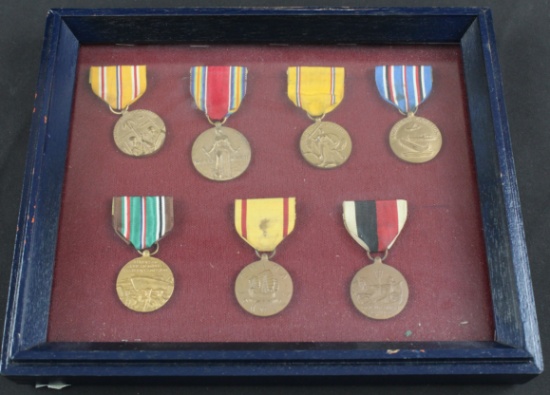 Collection of Seven WW2 Campaign Medals in a Shadow Box (JAA) | Guns ...