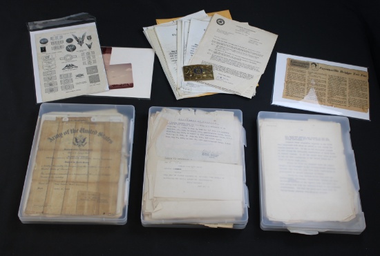 Four generations of military service paperwork spanning Spanish ...