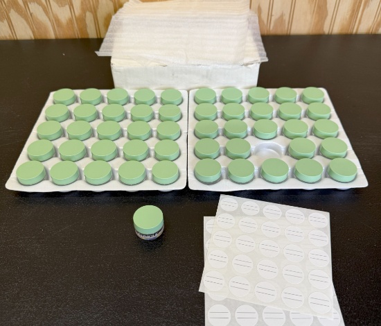 Lot of 50 New Clinique Dramming Jars Small Makeup Green Tops | Online ...