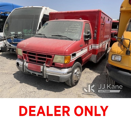 2003 Ford Econoline Cutaway Ambulance Runs & Moves, Bad Battery, Broken ...