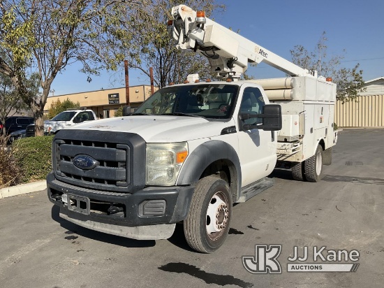 Altec AT200A, Articulating & Telescopic Bucket mounted behind cab on ...