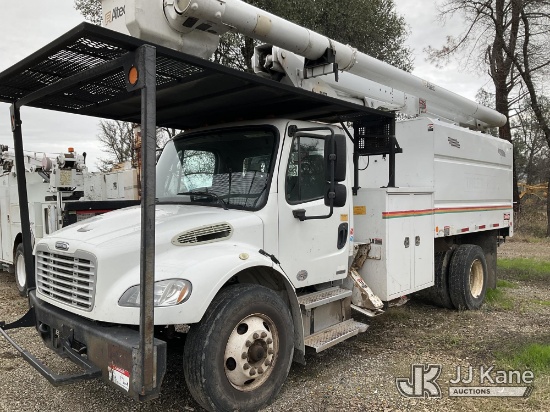 Altec LRV55, Over-Center Bucket Truck mounted behind cab on 2011 Freightliner M2 106 Chipper ...