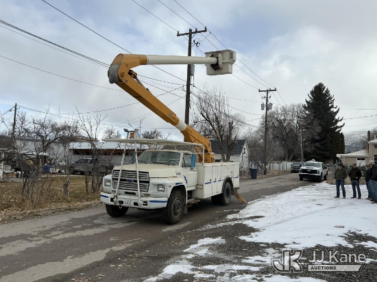 (Ephraim, UT) Altec AA600, Bucket Truck rear mounted on 1987 Ford F700 ...