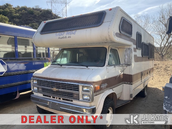 1984 Chevrolet G SERIES RV Motor Home Not Running, Condition Unknown ...