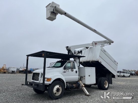 Altec LR756, Over-Center Bucket Truck mounted behind cab on 2013 Ford ...