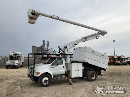 Altec LRV-56, Over-Center Bucket Truck mounted on 2009 Ford F-750 Dump ...