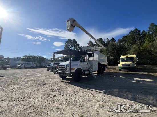 (Jacksonville, FL) Altec LR756, Over-Center Bucket Truck mounted behind cab on 2015 Ford F750 ...