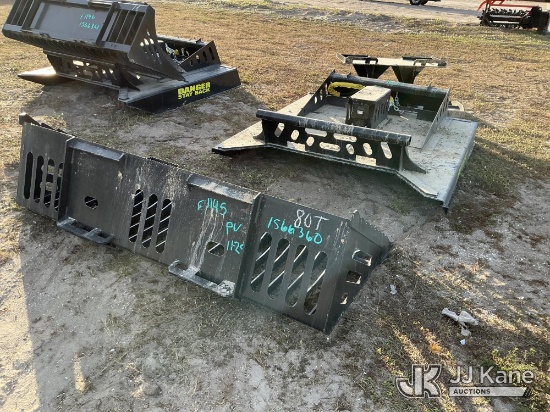 (Tampa, FL) (1) Rock Bucket (1) Rotary Mower (1) Blade Plow (New) NOTE ...