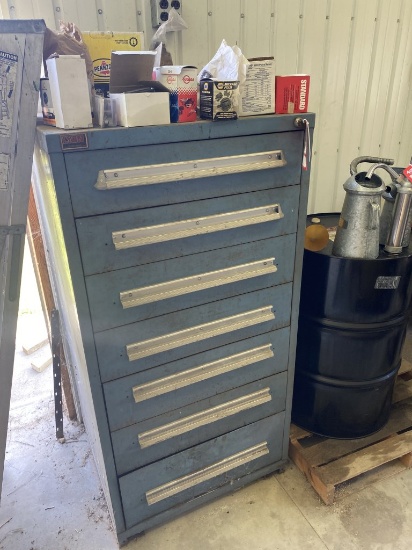 LYON 7-DRAWER TOOL BOX WITH ASSORTED TOOLS & PARTS | Online Auctions ...