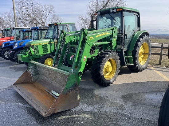 2010 JOHN DEERE 6430 PREMIUM TRACTOR WITH JOHN DEERE 673 LOADER, GP ...