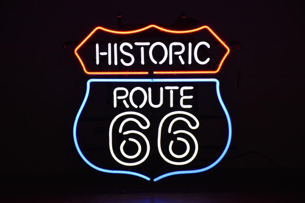 Route 66 light up hanging neon sign | Proxibid