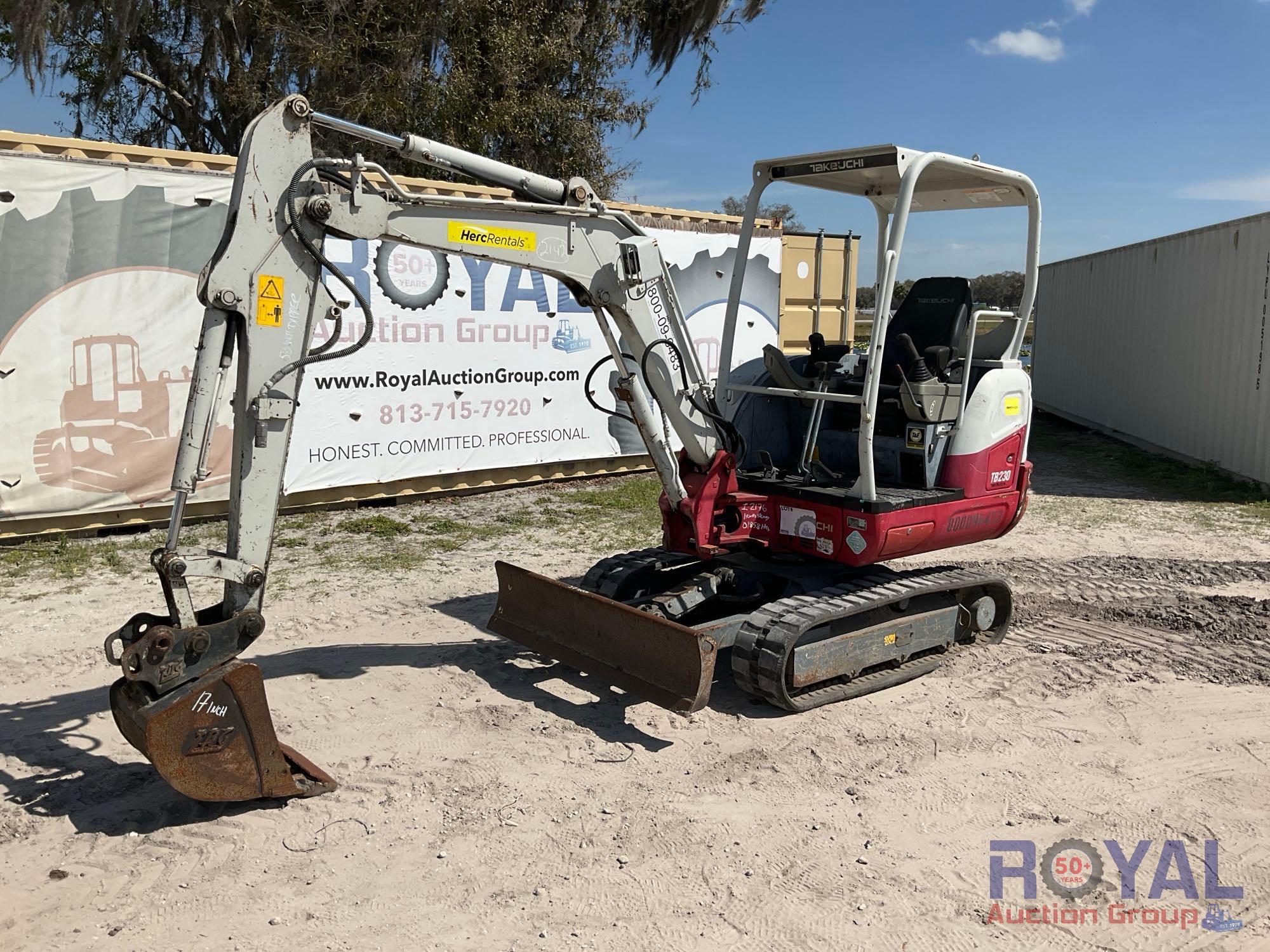 2016 Takeuchi TB230 Mini Track Excavator | Proxibid