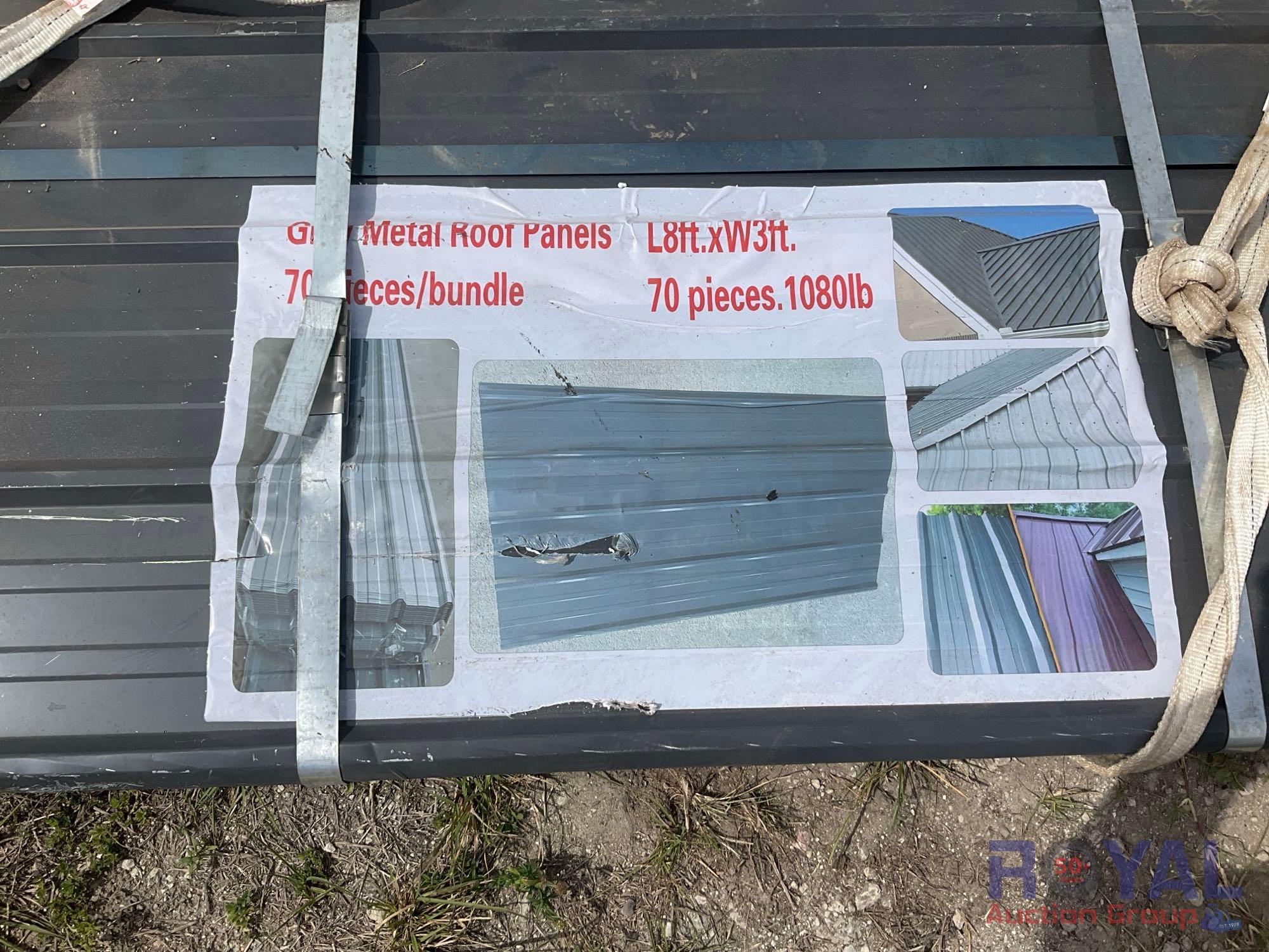 2024 8ft x 3ft Metal Roof Panels 70 Piece Bundle | Proxibid