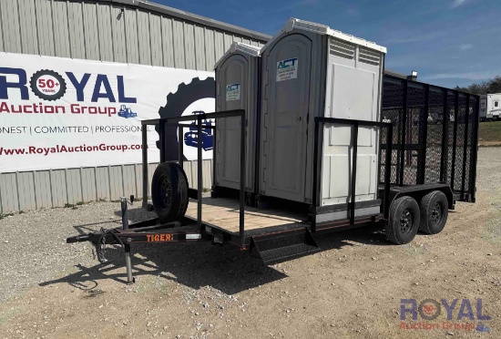 2022 Tiger Portable Restroom T/A Trailer with Trash Storage Compartment ...