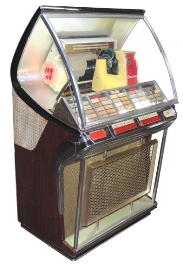 Coin-Operated Jukebox, Seeburg Selectomatic 100 w/metal grillwork, c ...