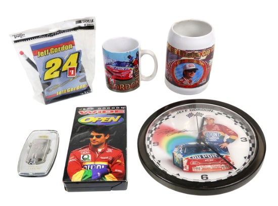 NASCAR (5), Jeff Gordon Die-Cut Desk Set, Jeff Gordon Wide Open VHS ...