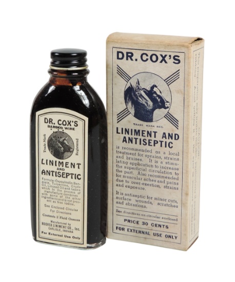 Veterinarian Medicine, Dr. Cox's Barbed Wire Liniment and Antiseptic ...