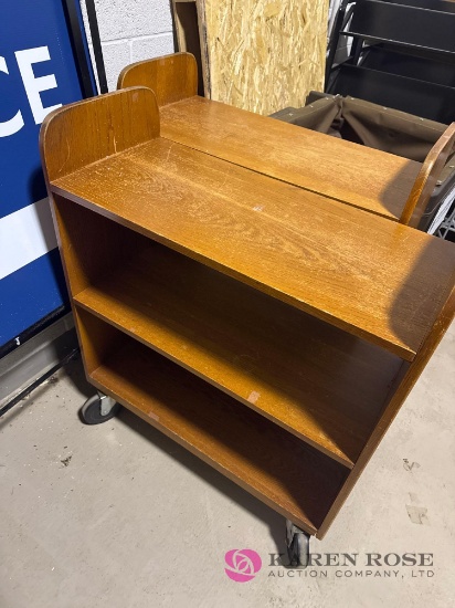 2- Matching wooden book carts | Online Auctions | Proxibid