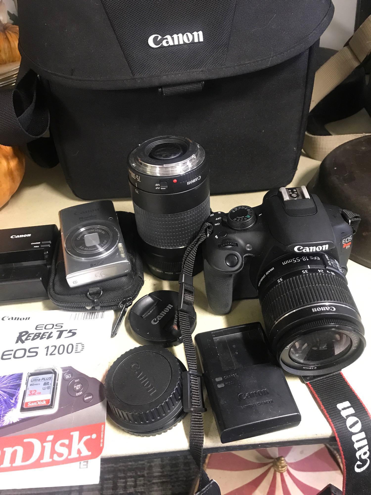 Canon EOS Rebel T5 1200D 18.55mm camera with | Proxibid