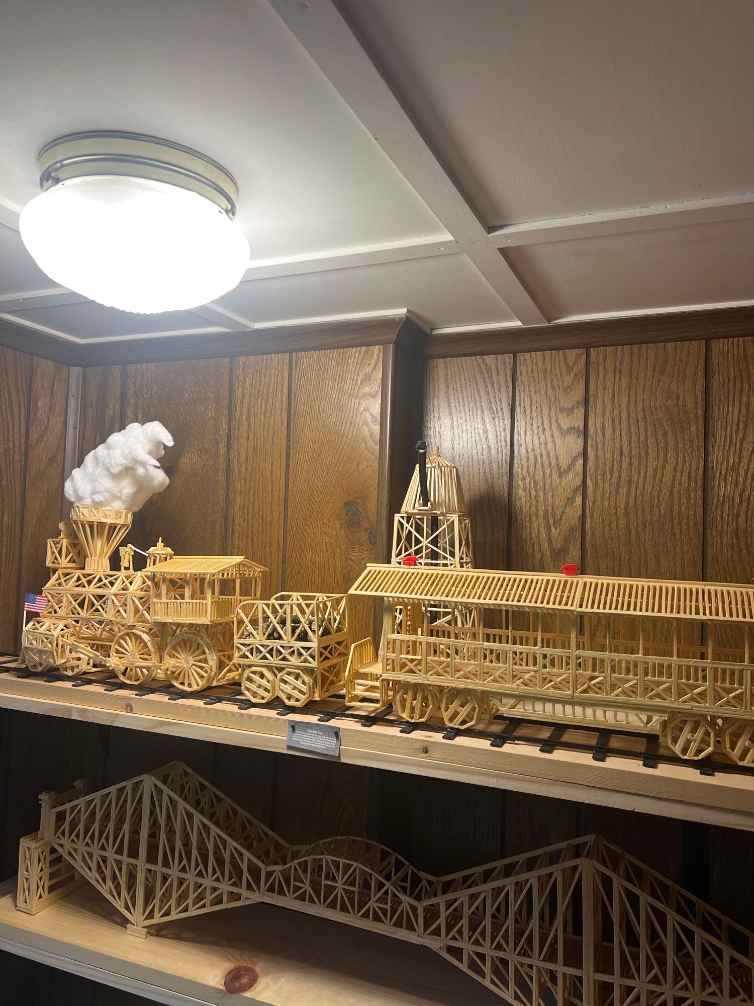 Gold Rush Train match stick model in basement | Proxibid