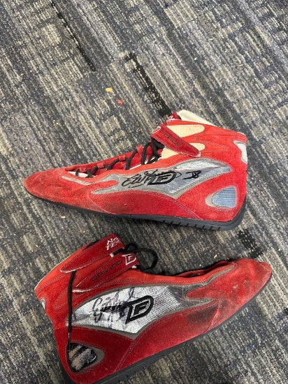 Signed autographed nascar driving shoes | Online Auctions | Proxibid