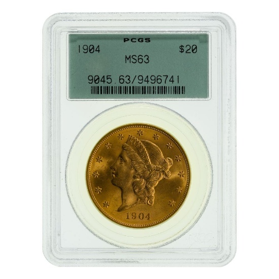 1904 $20 Gold MS-63 PCGS | Coins & Currency Coins US Coins Old US Gold ...